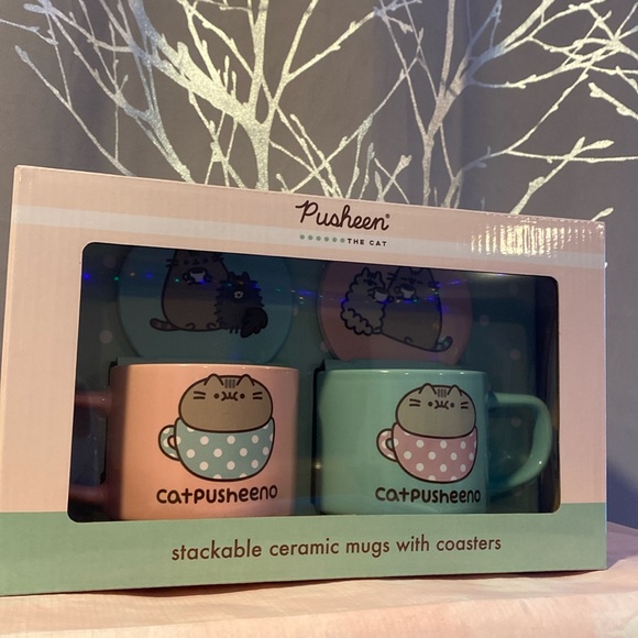 Pusheen | Kitchen | Bnib Pusheen The Cat Stackable Ceramic Mugs With ...